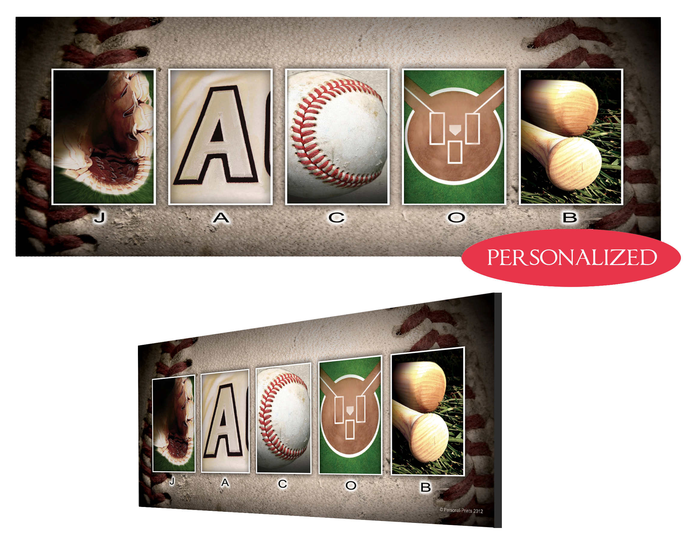 Baseball Letter Personalized Block Mount Artwork | Cabela's
